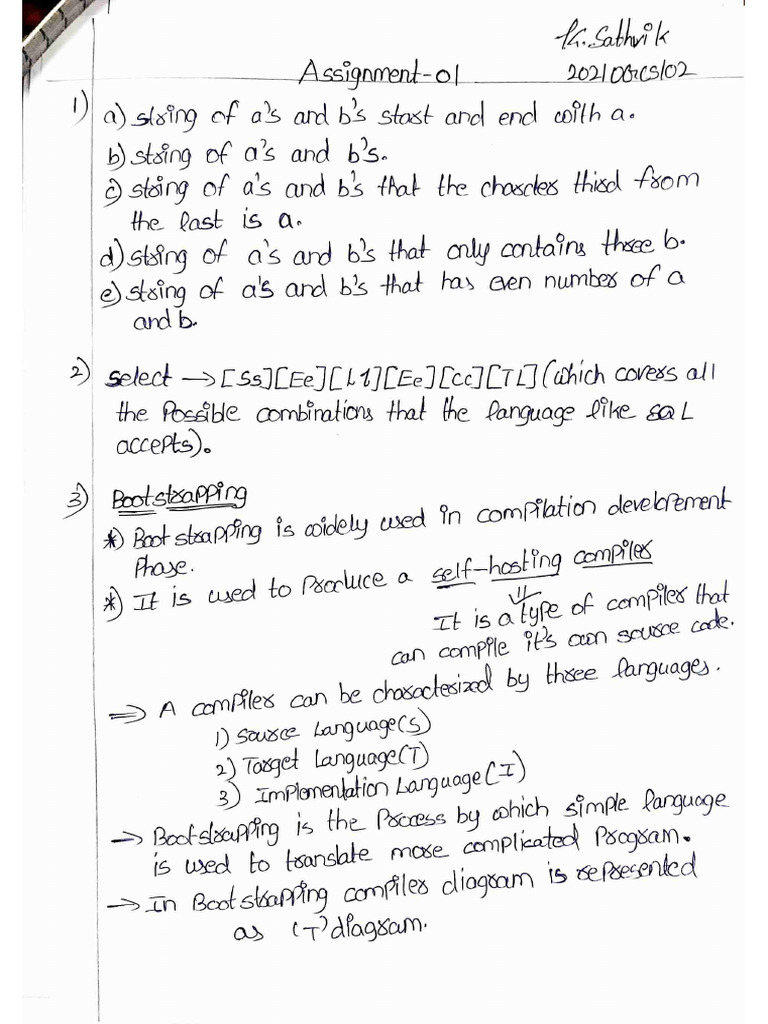 2021ugcs102 - CD Assignment - 01 | PDF