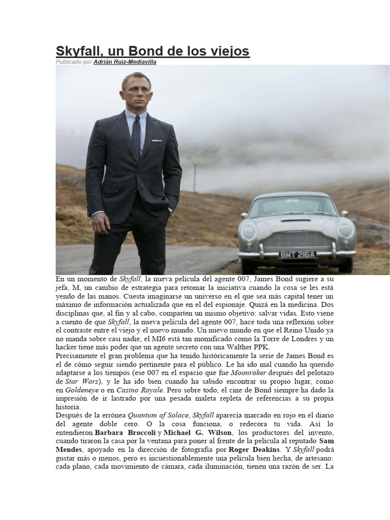 Skyfall, Un Bond de Los Viejos | PDF