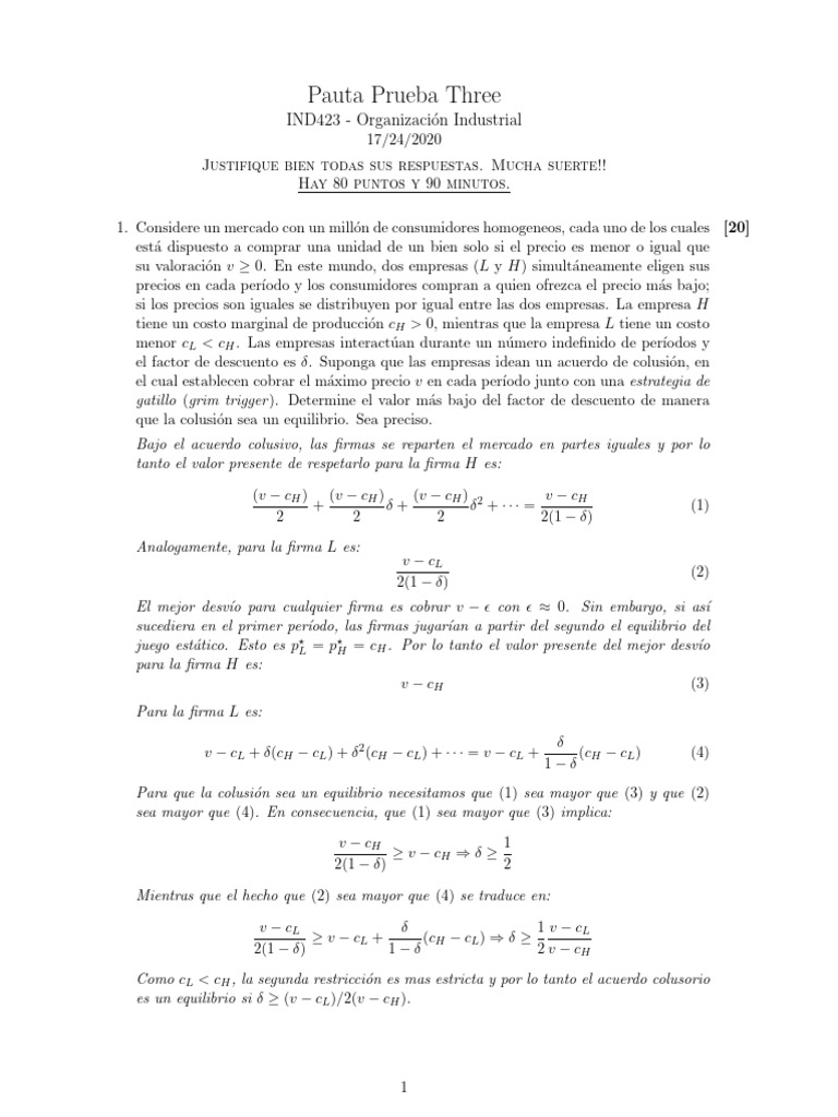 Prueba3 - Pauta (4) S2 | PDF | Monopolio | Excedente económico
