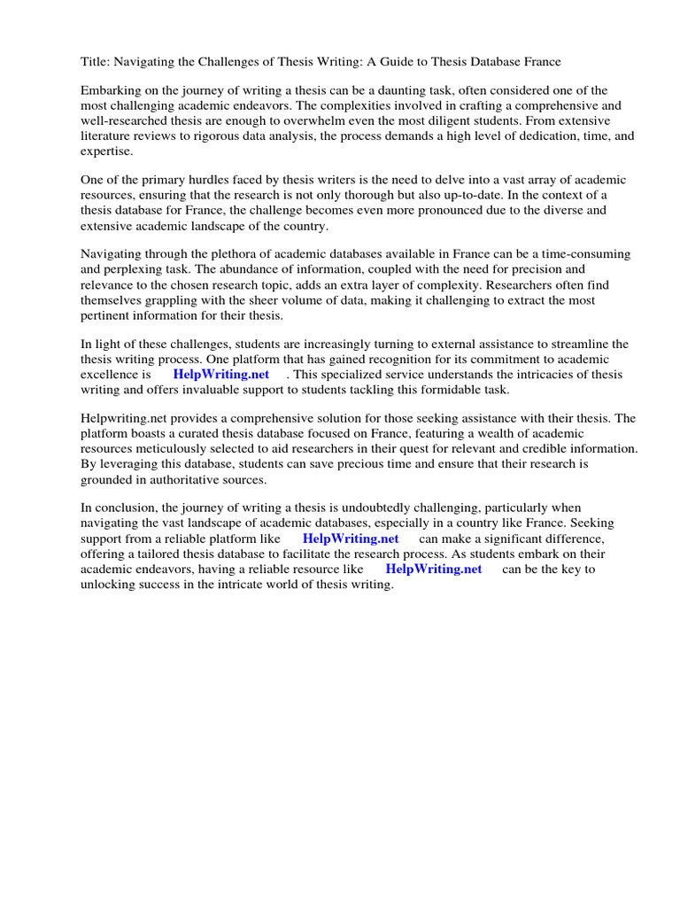 Thesis Database France | PDF | Thesis | Doctor Of Philosophy