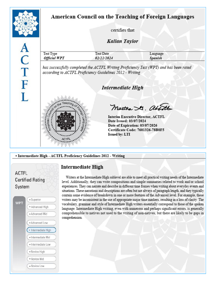Kallan Taylor's WPT Certification Summary | PDF