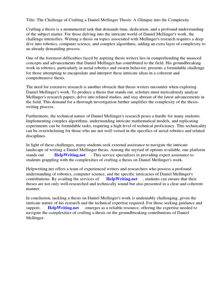 Daniel Mellinger Thesis | PDF | Robotics | Thesis