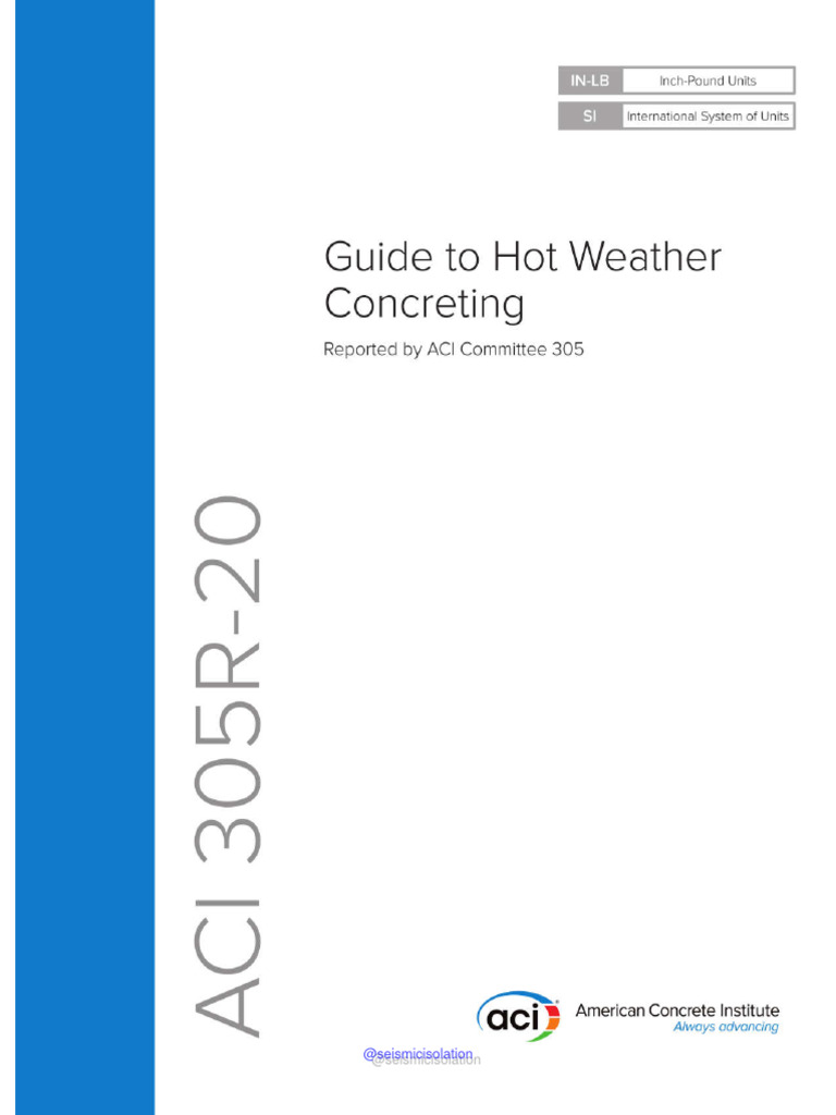ACI 305R-20 Guide To Hot Weather Concreting 2020 | PDF