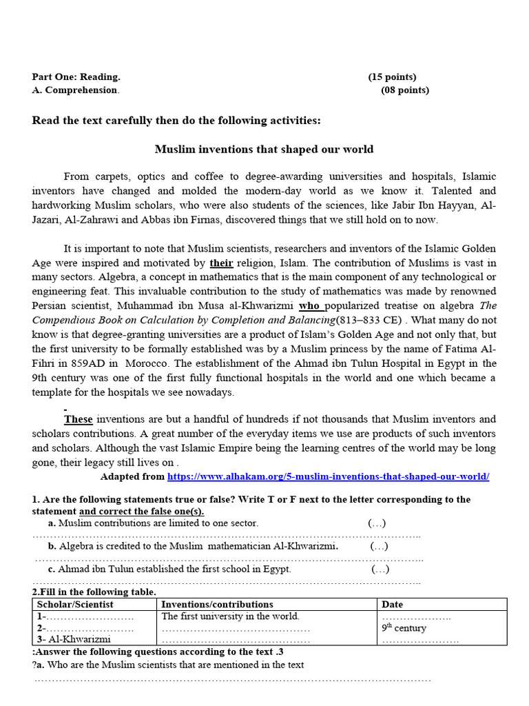 Budding Scientist Exam (1) mILOUDI | PDF | Ellipsis | Science