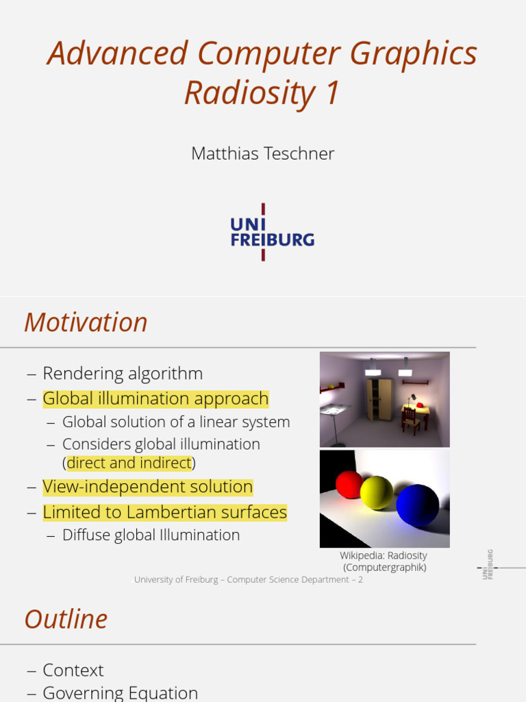 Graphics2 03 Radiosity | PDF | Rendering (Computer Graphics) | Differential Equations
