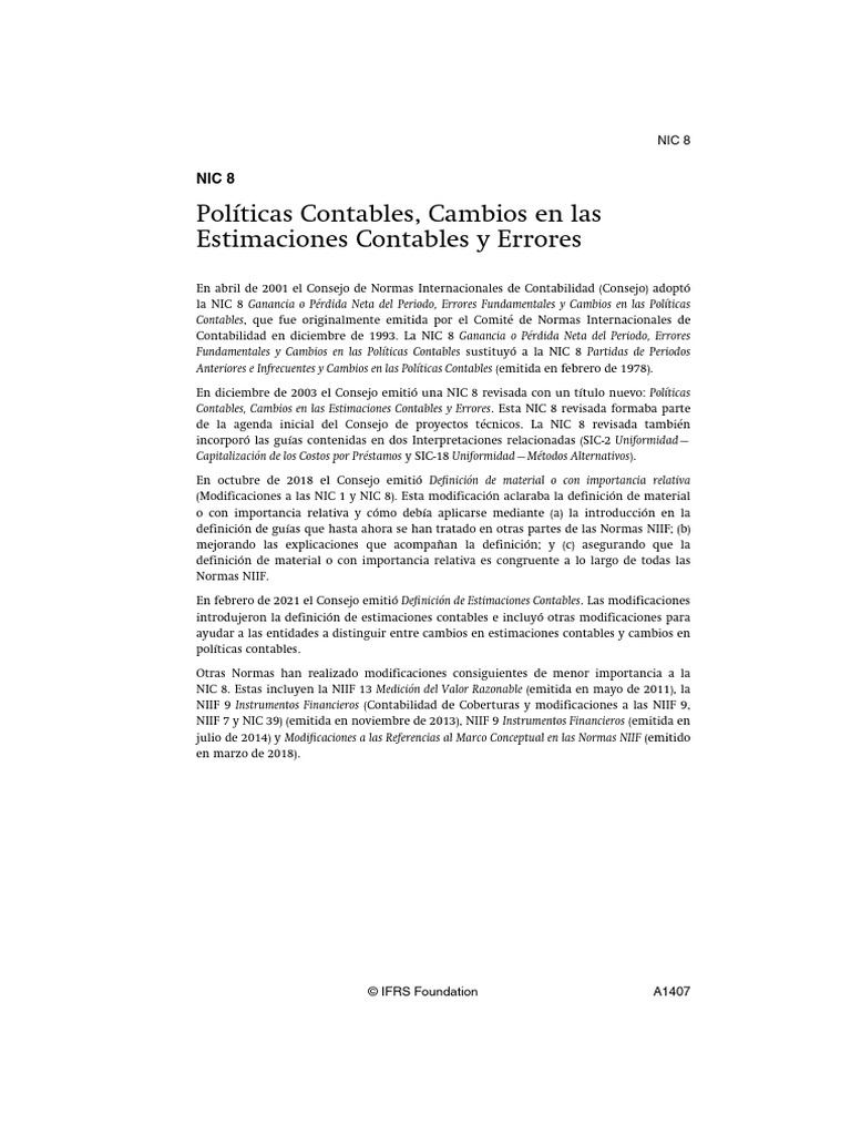 Nic 8 | PDF | normas internacionales de INFORMACION FINANCIERA ...