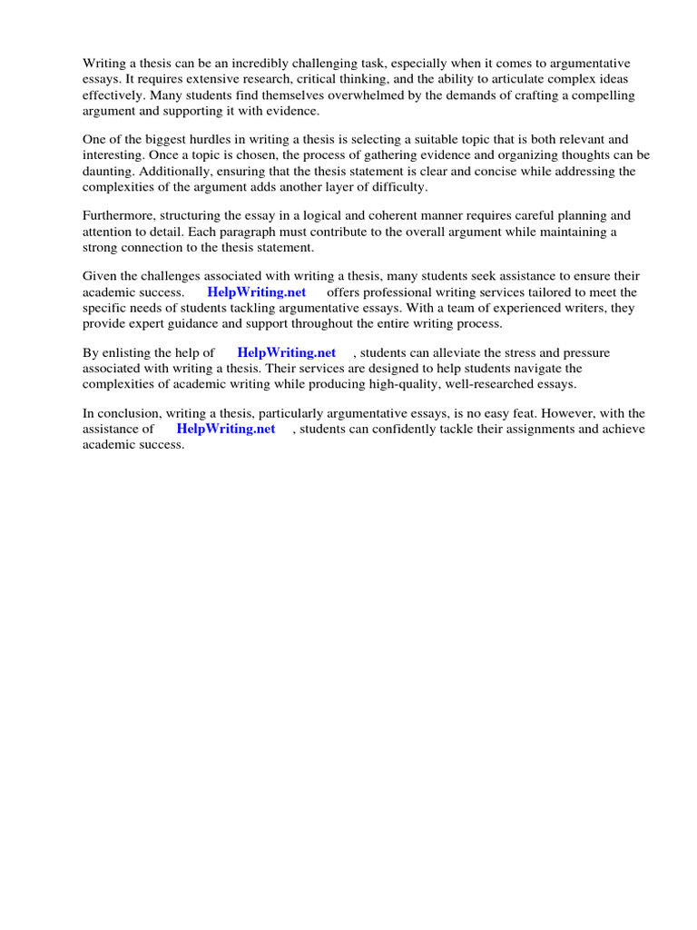Mastering Argumentative Thesis Writing | PDF | Essays | Argument