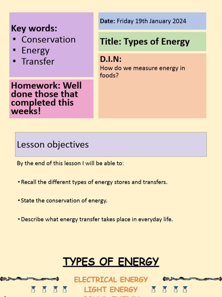 L12 Year 7 Physics Notes_ Types of Energy.pptx (1) | PDF | Potential ...
