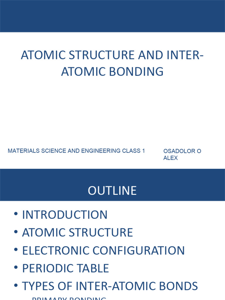 Material Science Class (1 and 2) | PDF | Chemical Bond | Atoms
