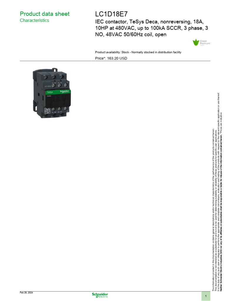 Lc1d18e7 Datasheet Us En-Us | PDF | Electrical Engineering | Electricity