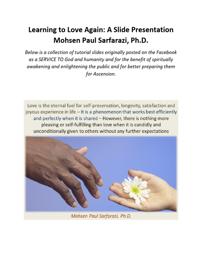 Learning To Love Again A Slide Presentat | PDF | Consciousness | Psychology