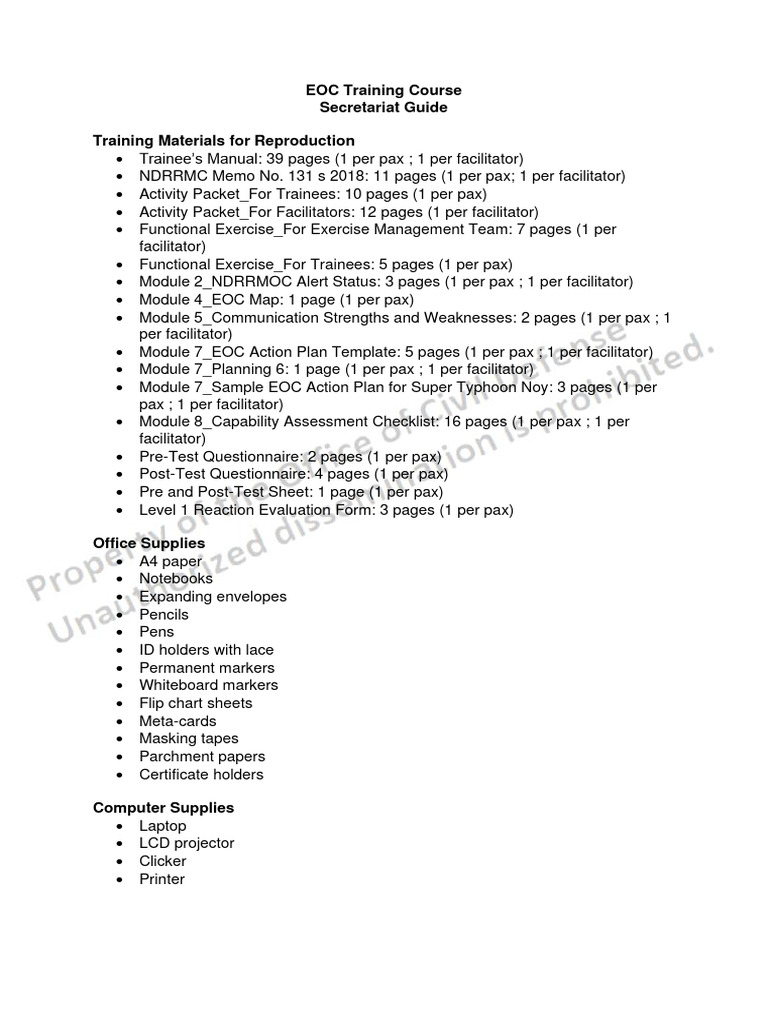 Secretariat Guide - EOC | PDF | Computers