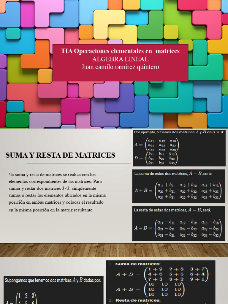 Operaciones Elementales en Una Matriz | PDF | Matriz (Matemáticas) | Multiplicación
