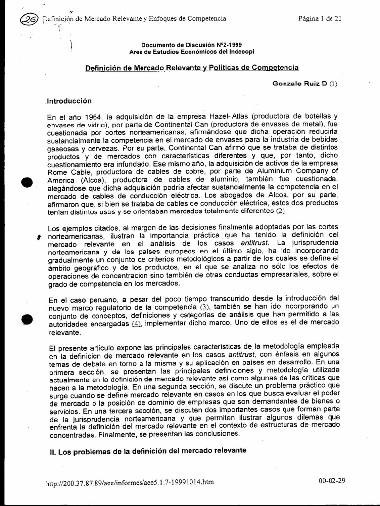 26 Gonzalo Ruiz Definicion de Mercado Relevante Y... | PDF