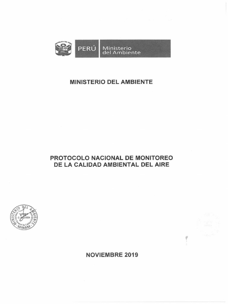 Protocolo Monitoreo de La Calidad de Aire 1669875346657 0 | PDF | La contaminación del aire ...