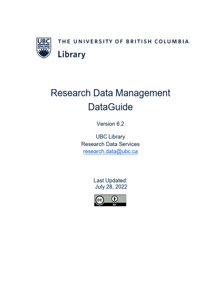 UBC RDM DataGuide | PDF | Metadata | Comma Separated Values