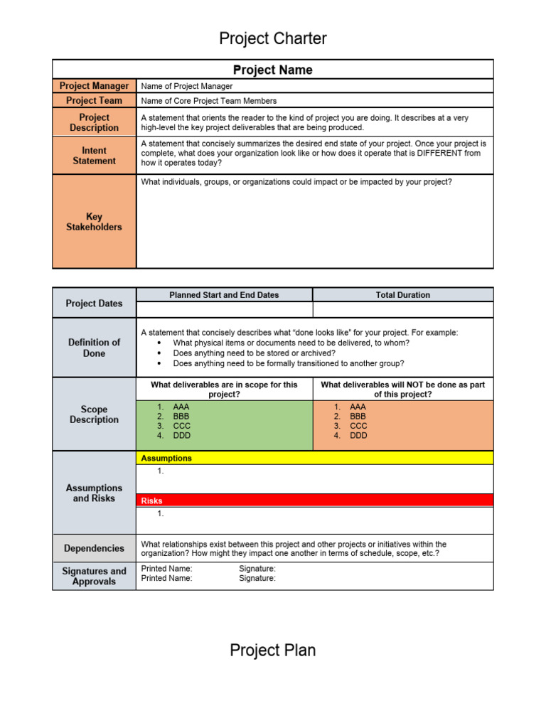 PM+Essentials+ +Charter+and+Project+Plan | PDF | Communication | Business