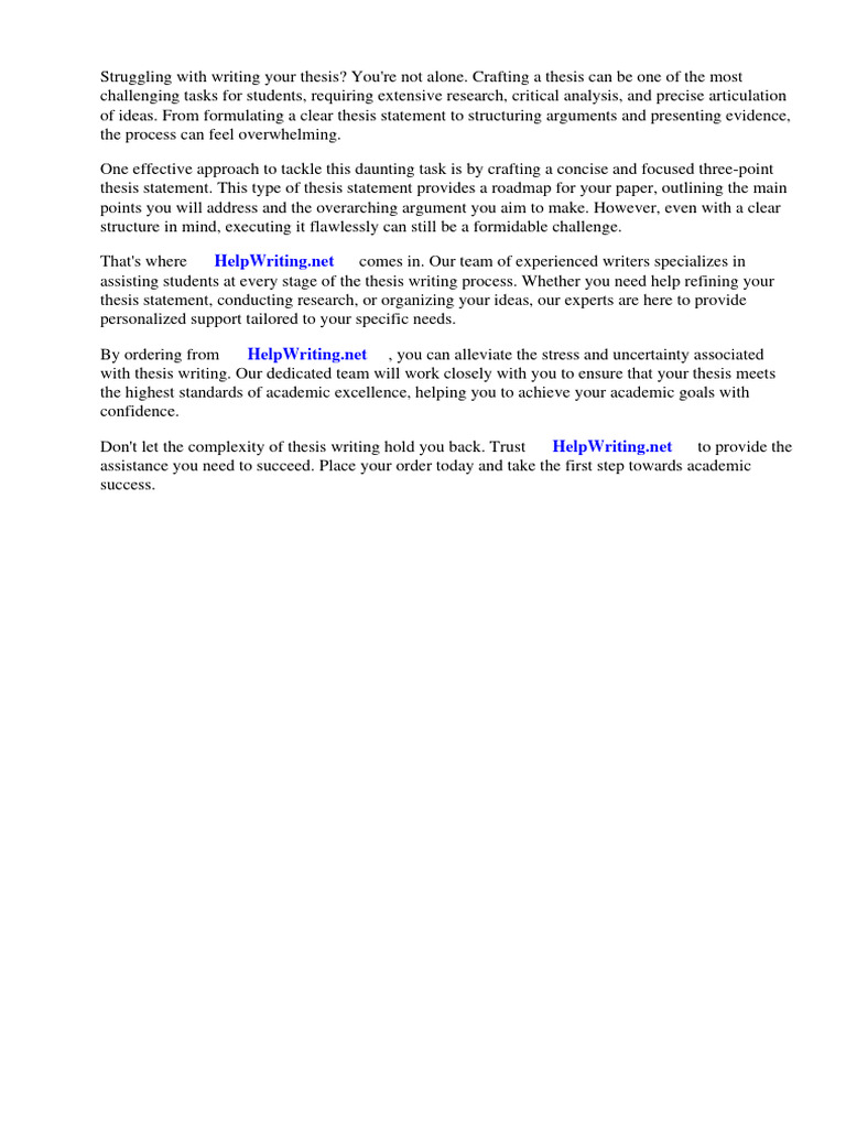 Example 3 Point Thesis Statement | PDF | Essays | Thesis