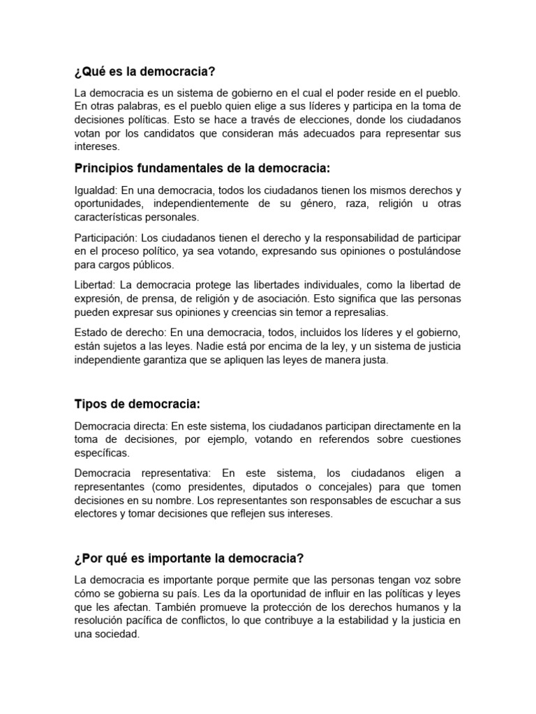 Qué es la democracia | PDF | Democracia | Ideologías políticas