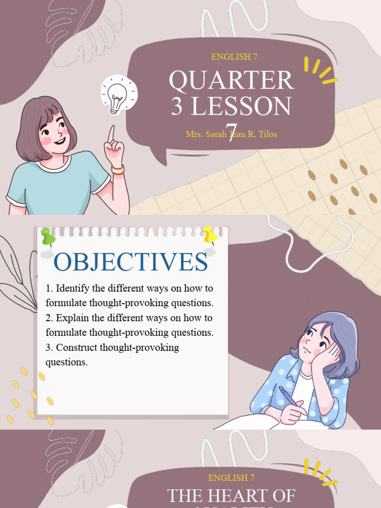 Lesson 7 Thought Provoking Questions For Students | PDF | Thought