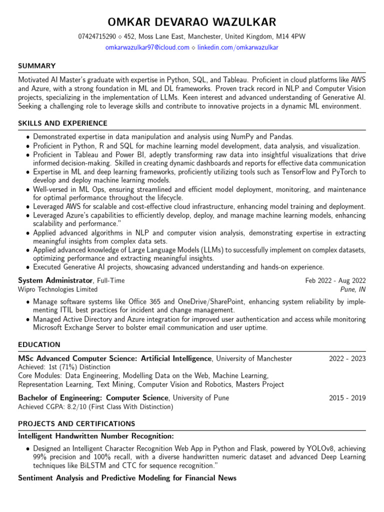 Machine Learning Engineer | PDF | Machine Learning | Artificial ...