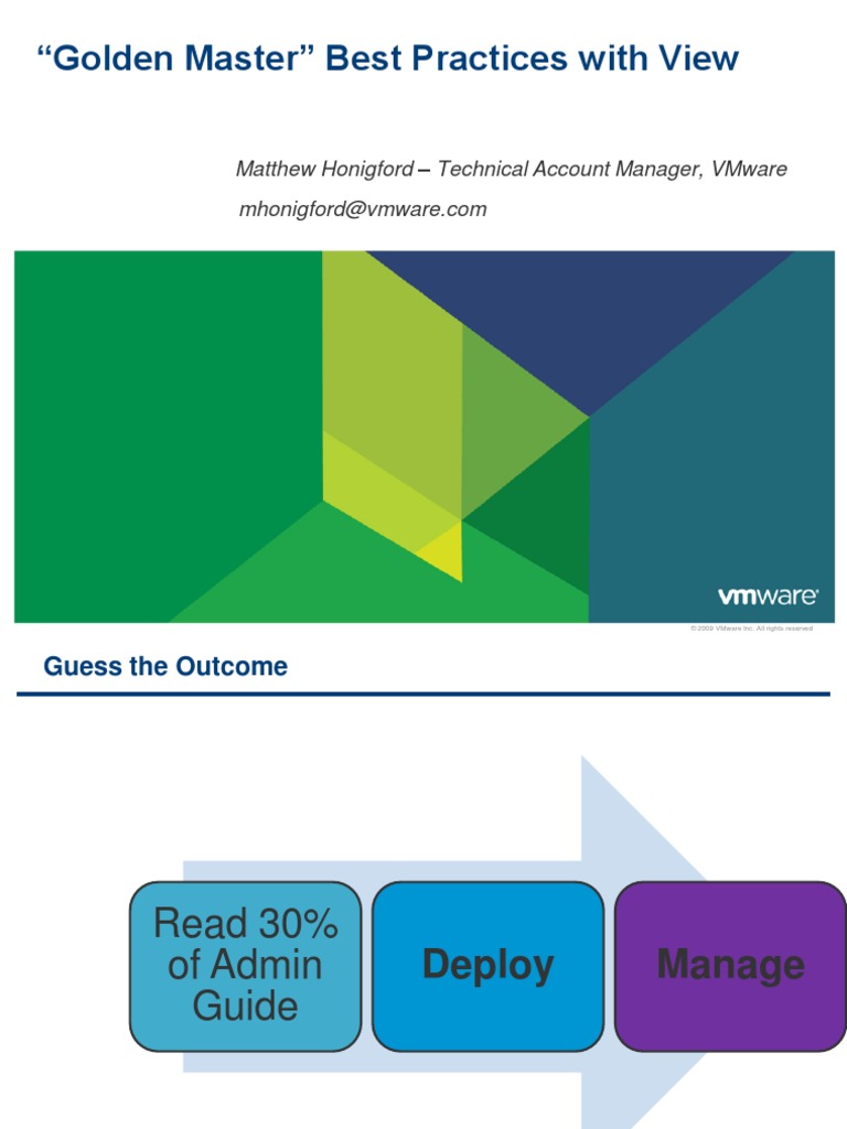 Best Practices For Creating VMware View Golden Master Images | PDF ...