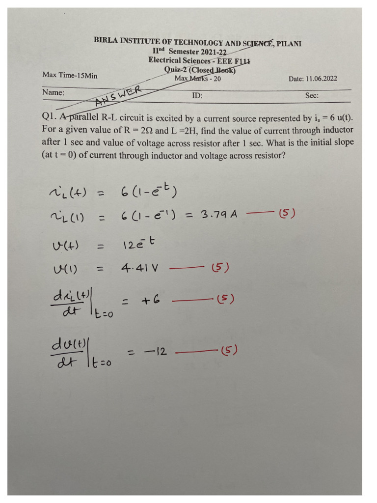 Quiz-2 Solutions | PDF