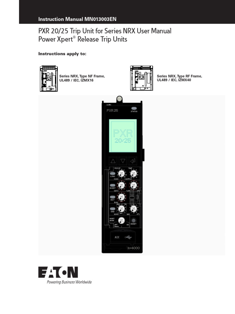 Eaton New Izm9 Air Circuit Breakers PXR Trip Unit User Guide en CN | PDF | Usb | Relay