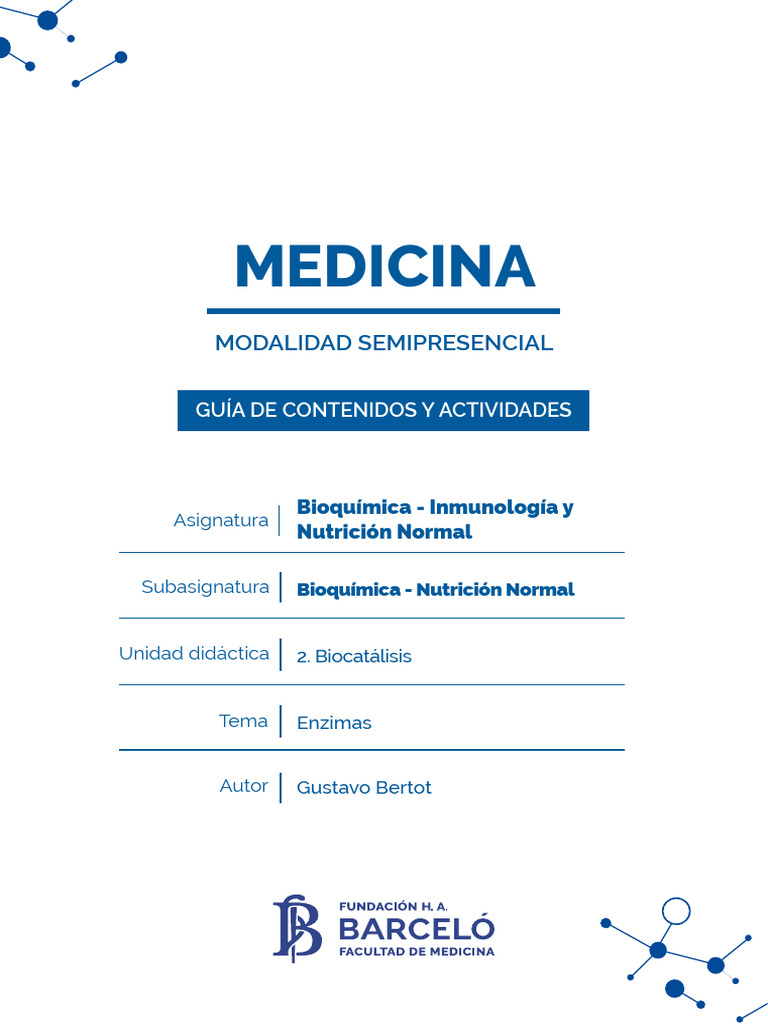 Guía de Biocatálisis en Medicina | PDF | Enzima | La cinética de enzimas