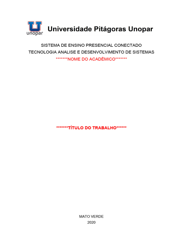 MODELO DE PORTIFÓLIO UNOPAR | PDF