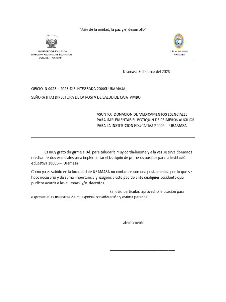 Solicitud de Medicamentos y Eventos I.E. 20005 | PDF