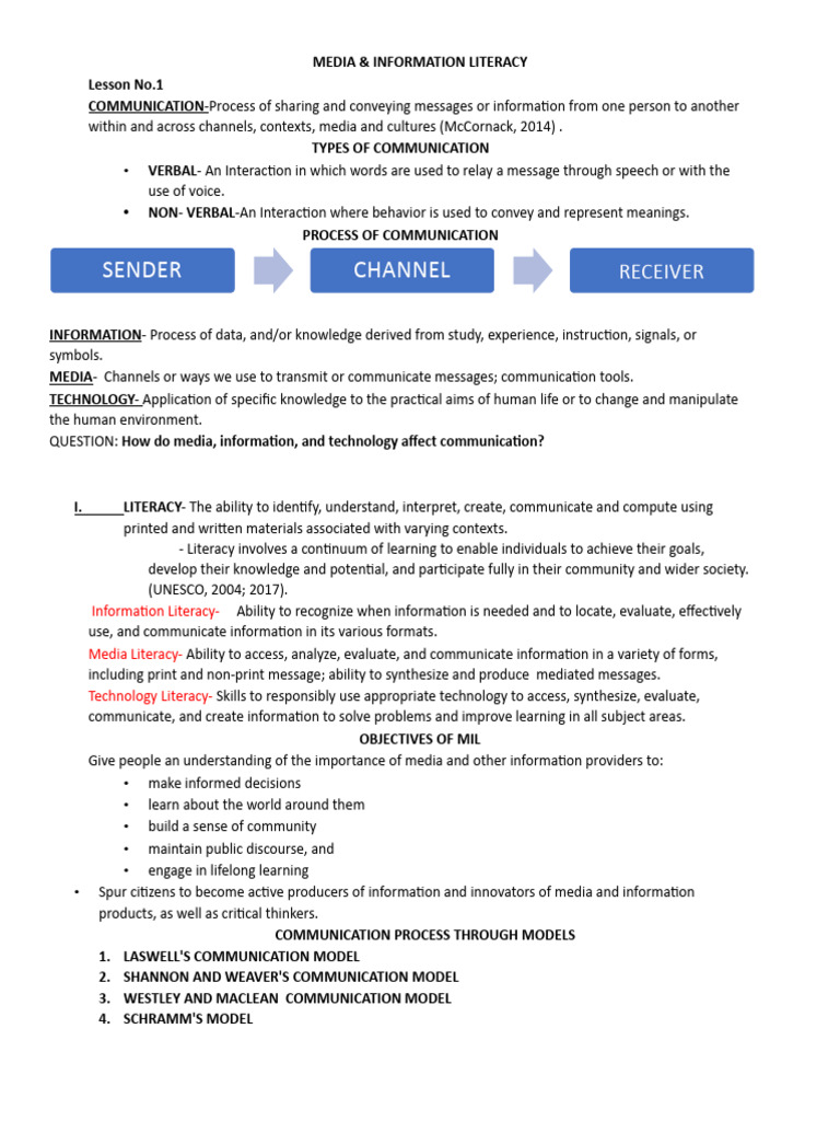 Mil Reviewer Prelim | PDF | Communication | Information