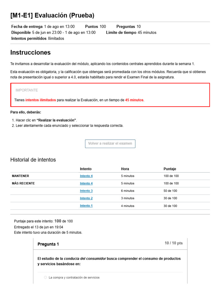 (M1-E1) Evaluación (Prueba) - PSICOLOGÍA Y CONDUCTA DEL CONSUMIDOR (3 - ) | Descargar gratis PDF ...