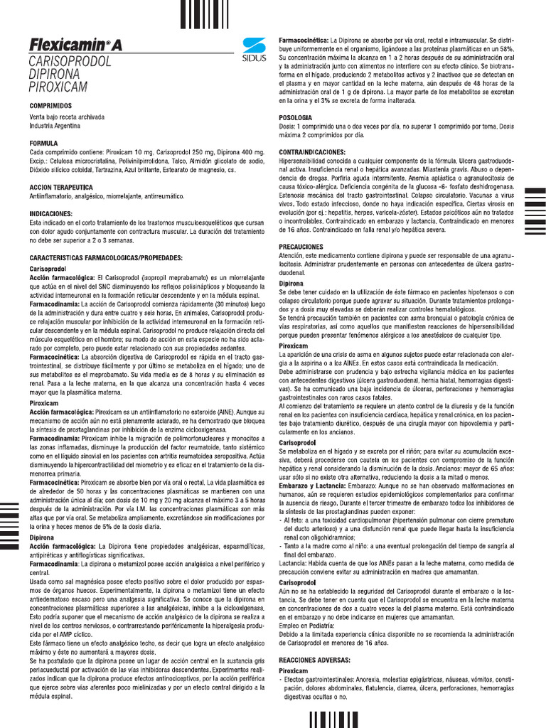 Prospecto Flexicamin A | PDF