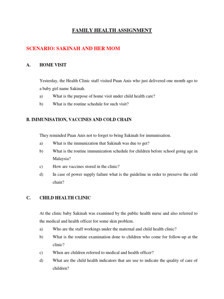 FAMILY HEALTH Assignment | PDF | Pregnancy | Health Care