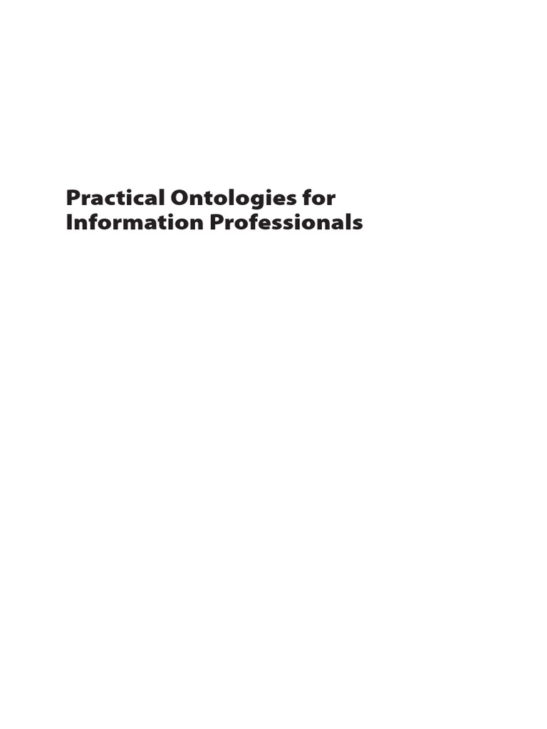 Practical Ontologies For Information Professionals | PDF | Semantic Web | Resource Description ...