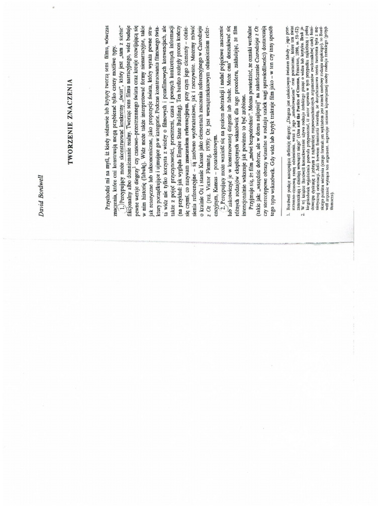 David Bordwell - Tworzenie Znaczenia | PDF