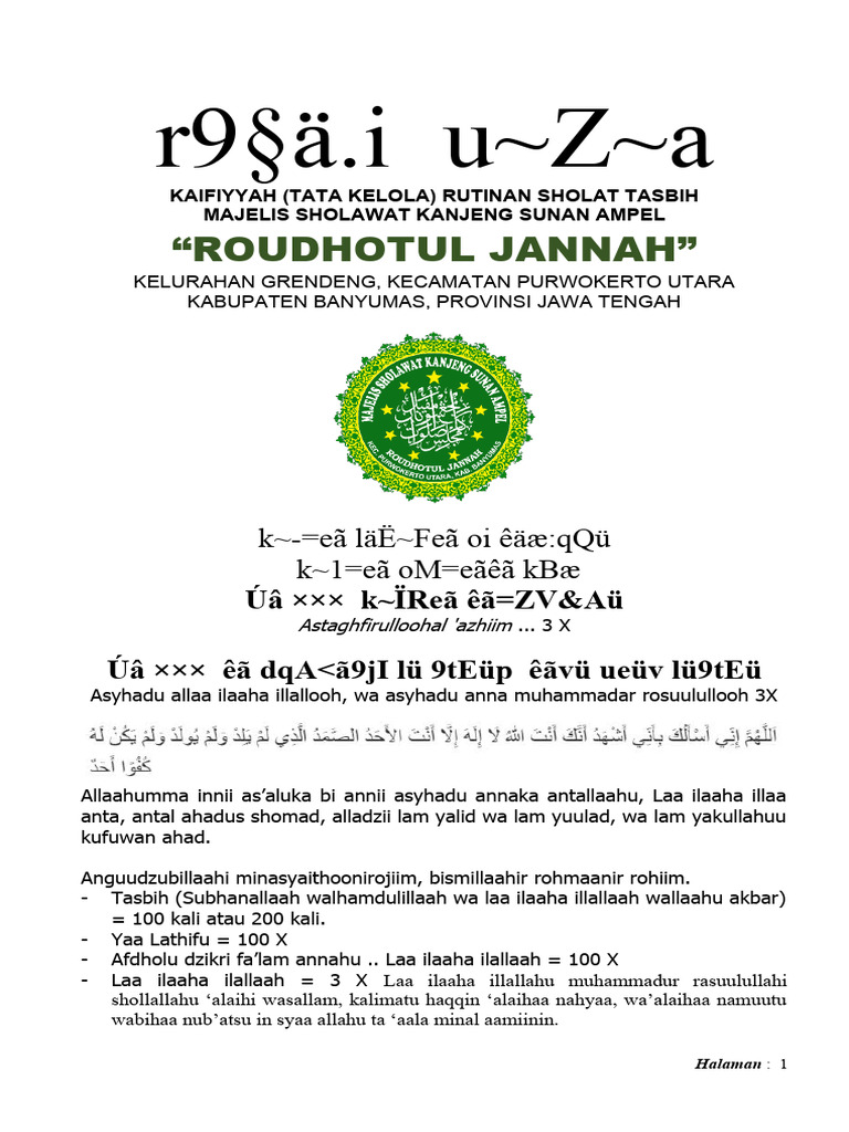 Kaifiyyah Rutinan Sholat Tasbih | PDF