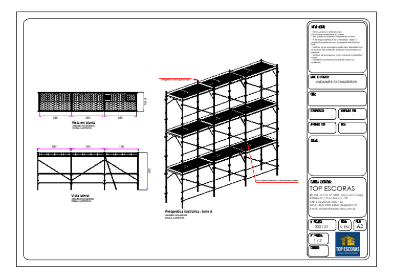 Detalhamento Andaime Fachadeiro | Download grátis PDF | Infraestrutura de transporte