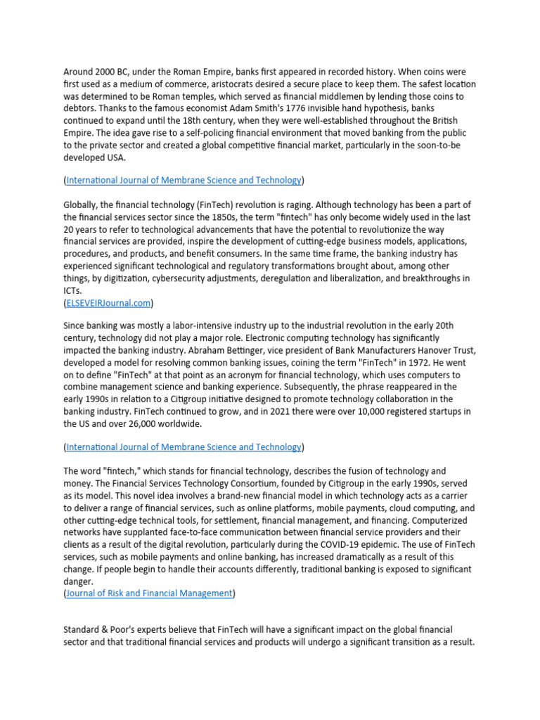 FinTech Document | PDF | Methodology | Banks