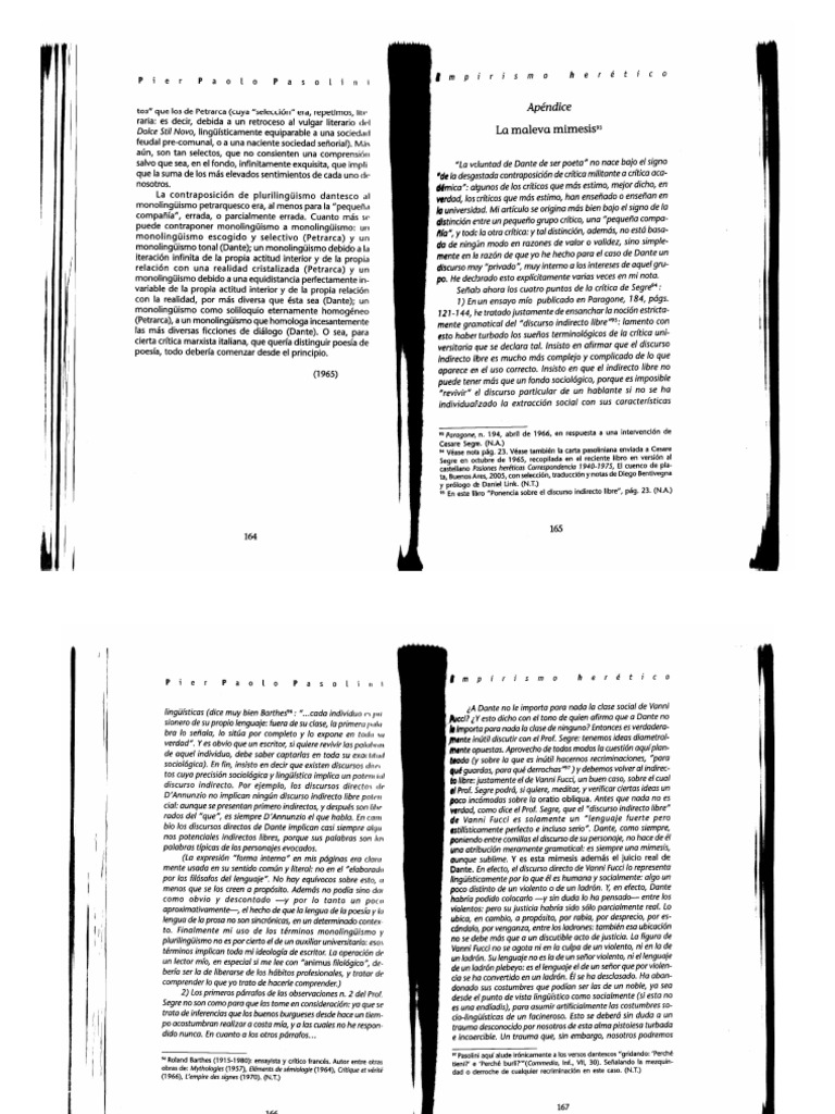 Pasolini, P. P. - La Maleva Mimesis | PDF