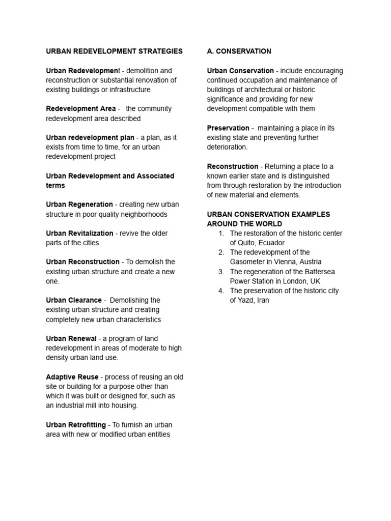 Urban Redevelopment Strategies Explained | PDF | Urban Renewal | Urban ...