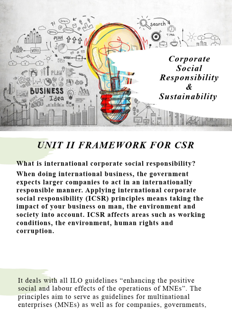 CSR UNIT_2 | PDF | Millennium Development Goals | Sustainability
