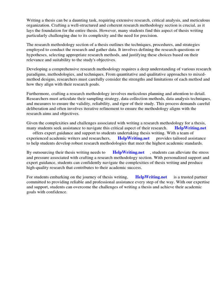 Research Methodology Template Thesis | Download Free PDF | Methodology ...