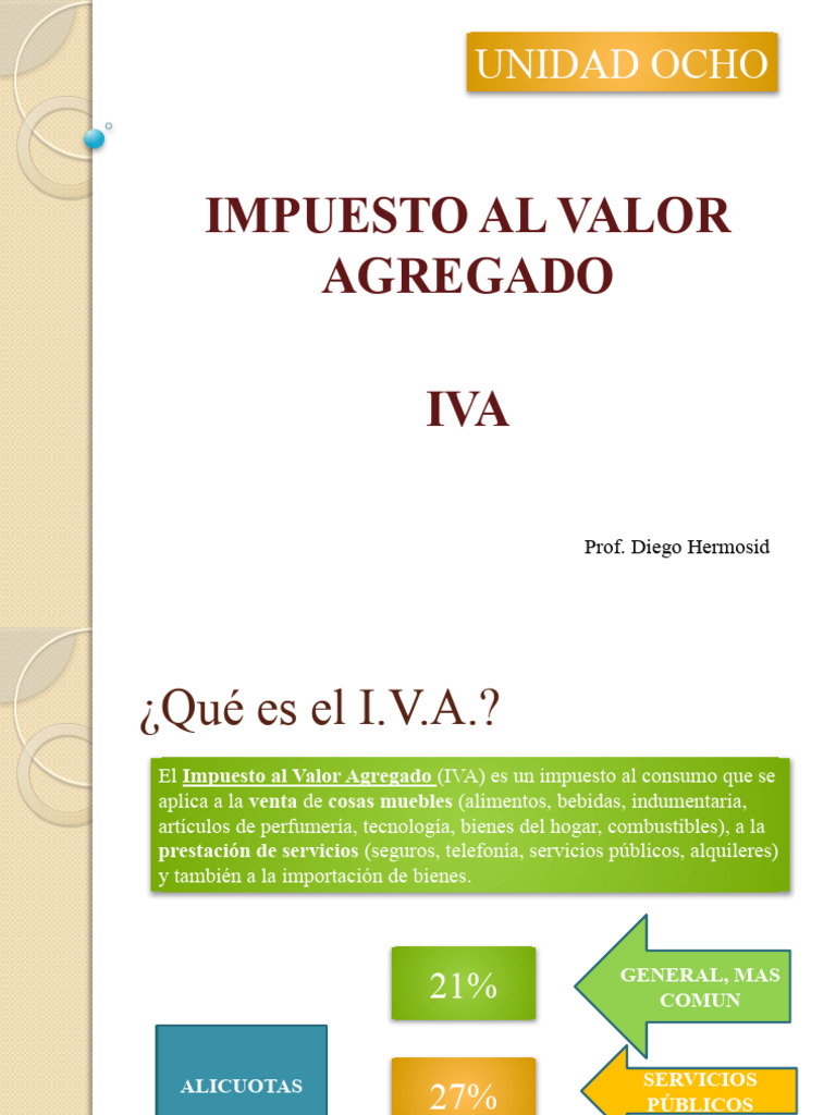 Unidad 8 Iva | PDF | Impuesto al valor agregado | Tarjeta de crédito