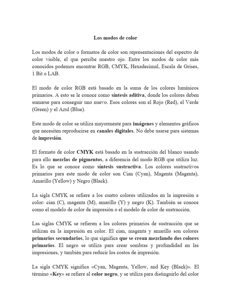 Los Modos de Color | PDF | Color | Cian