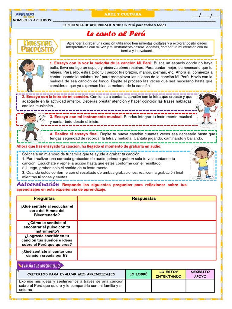 Le Canto Al Peru | PDF | Canciones | Instrumentos musicales