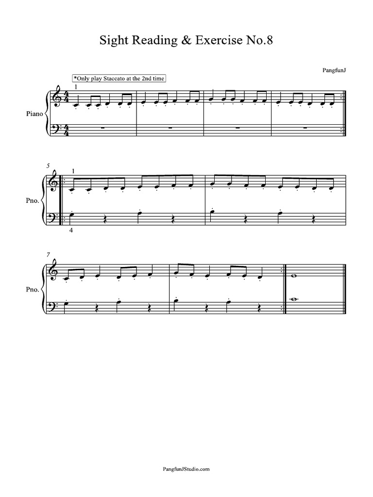 Sight Reading & Finger Exercise 08 | PDF