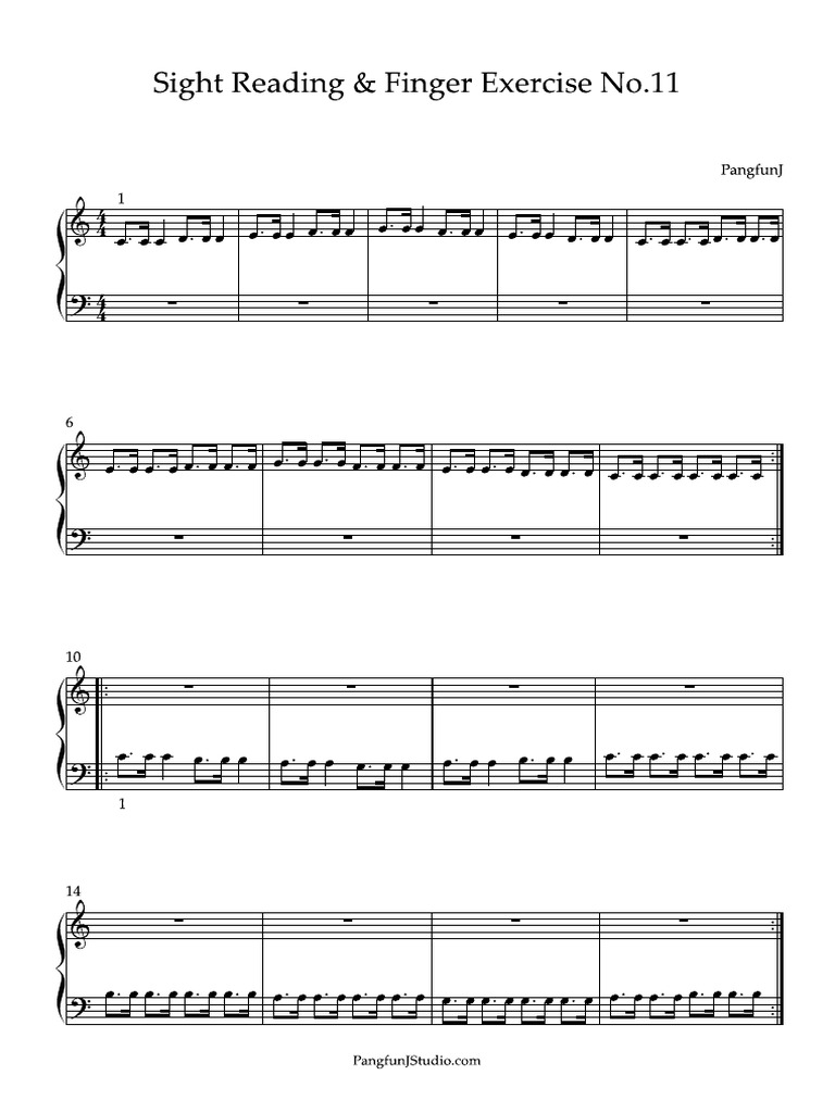 Sight Reading & Finger Exercise 11 | PDF
