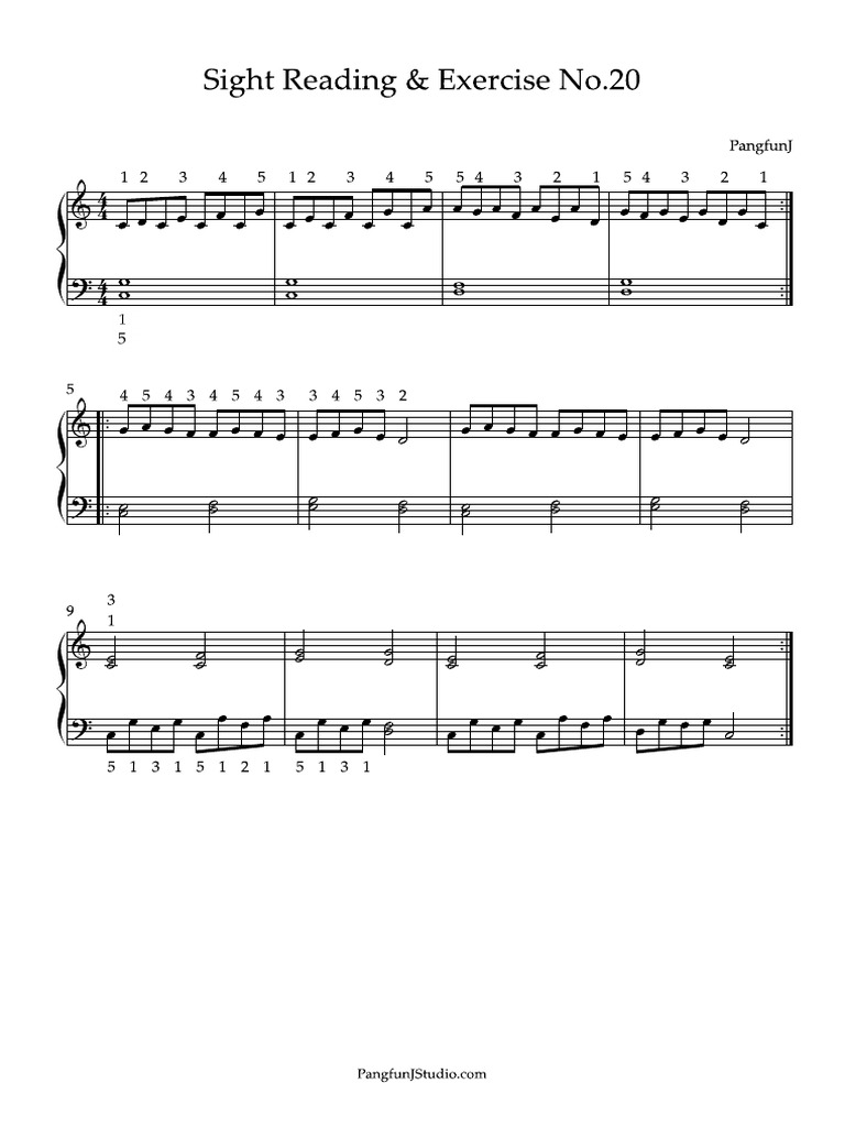 Sight Reading & Finger Exercise 20 | PDF